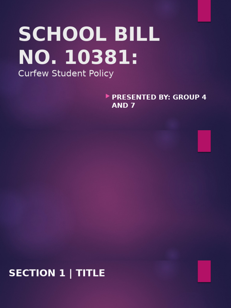 SchoolBill G10 - Curfew Students Policy | PDF | Justice | Crime & Violence