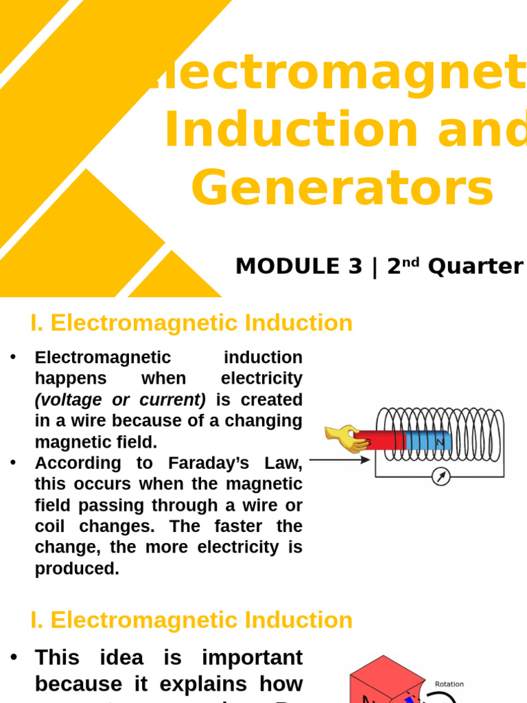 Science 10 - Electromagnetic Induction & Generator | PDF | Electric Generator | Electromagnetic ...