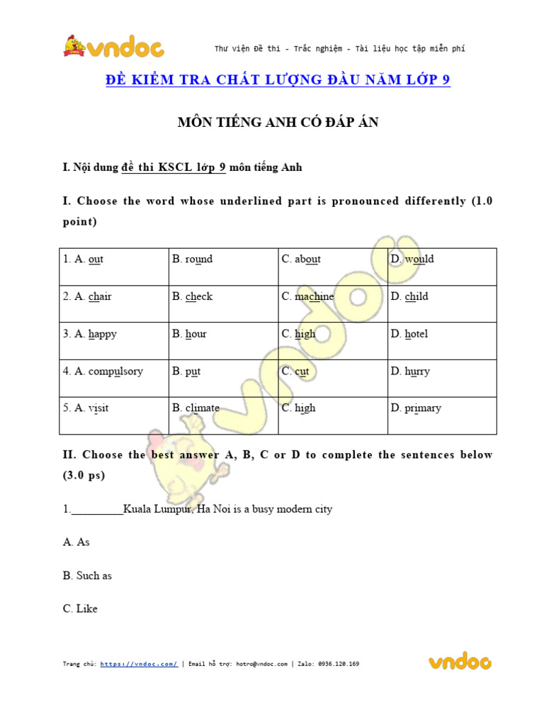 de-khao-sat-chat-luong-dau-nam-mon-tieng-anh-lop-9-co-dap-an | PDF | Natural Disasters | Storms