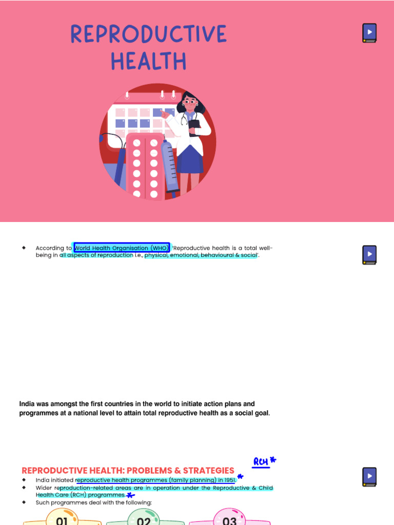 Reproductive Health Overview for Class 12 | PDF | Uterus | Reproduction