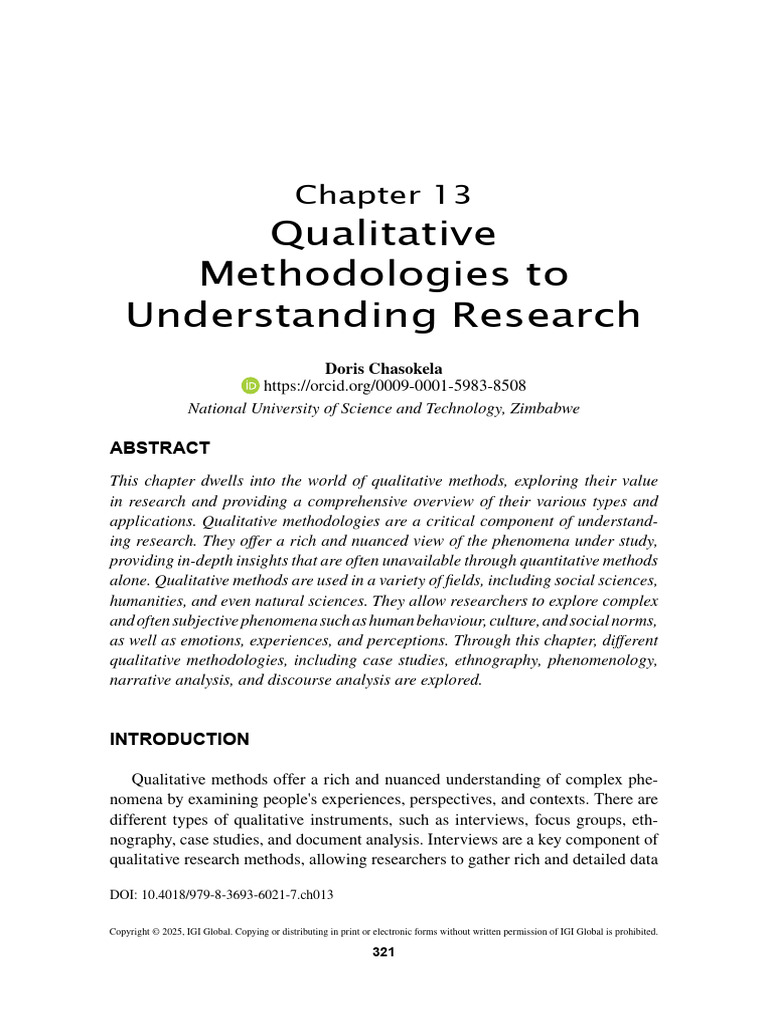 Qualitative Methodologies to Understanding Researc (1) | PDF | Qualitative Research | Methodology