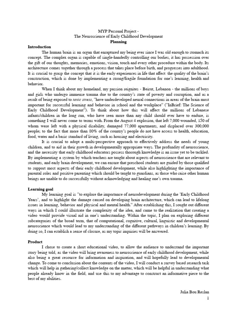 The Neuroscience of Early Childhood Development - Final | PDF | Stress ...
