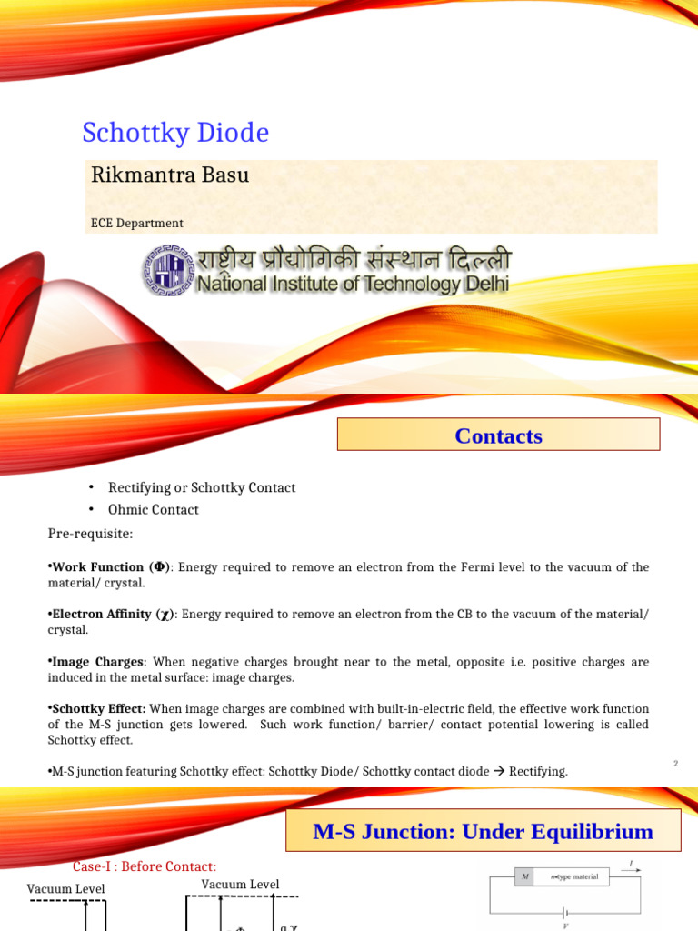 TOPIC_18_SCHOTTKY_OHMIC_CONTACTS | PDF | Diode | Solid State Engineering