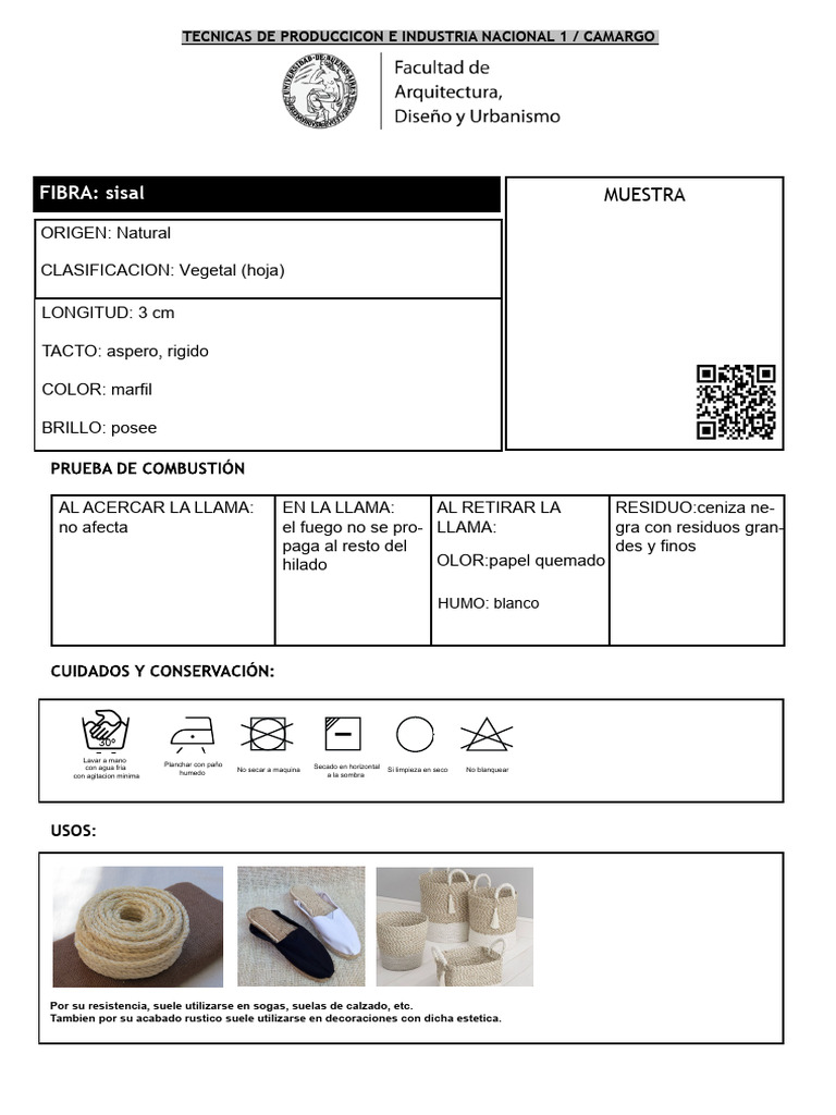 Fibras - Sisal Tpin | PDF