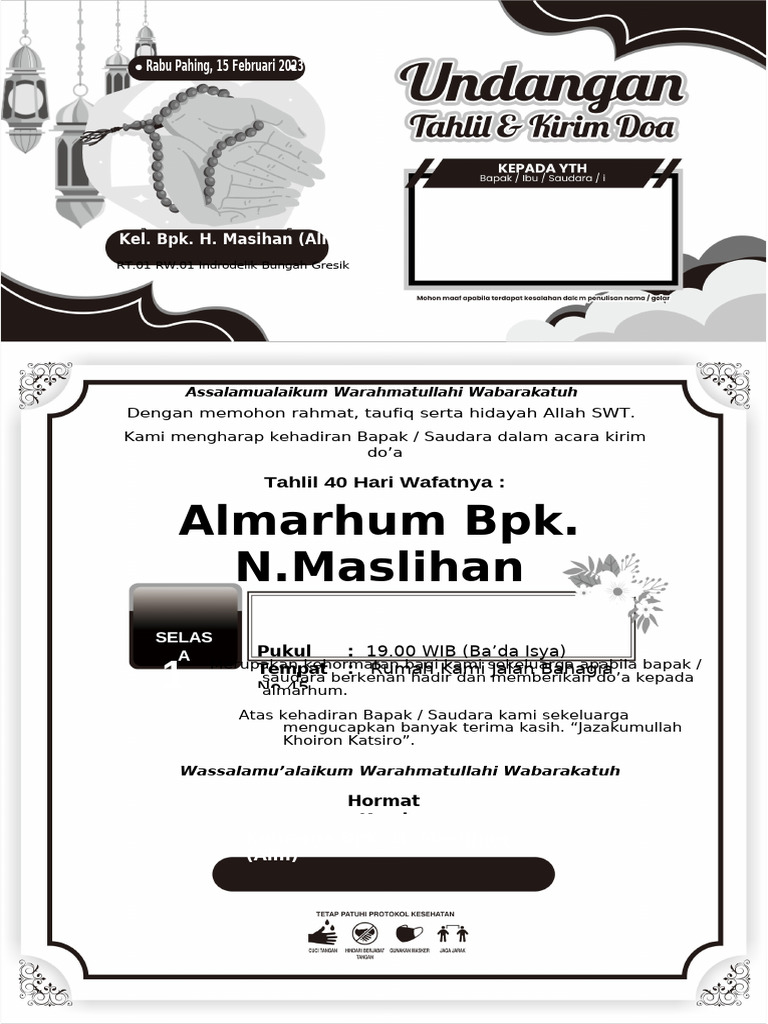Undangan Tahlil Landscape 4 | PDF