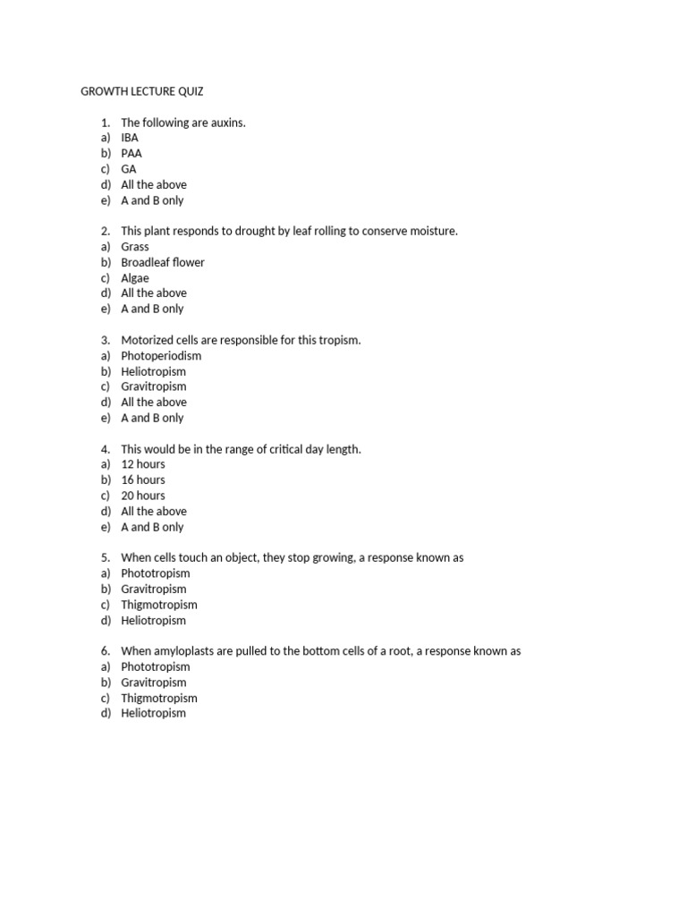 Growth Lecture Quiz | PDF