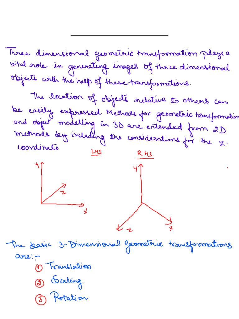 L1-3 Dimensional Geometric Transformation | PDF