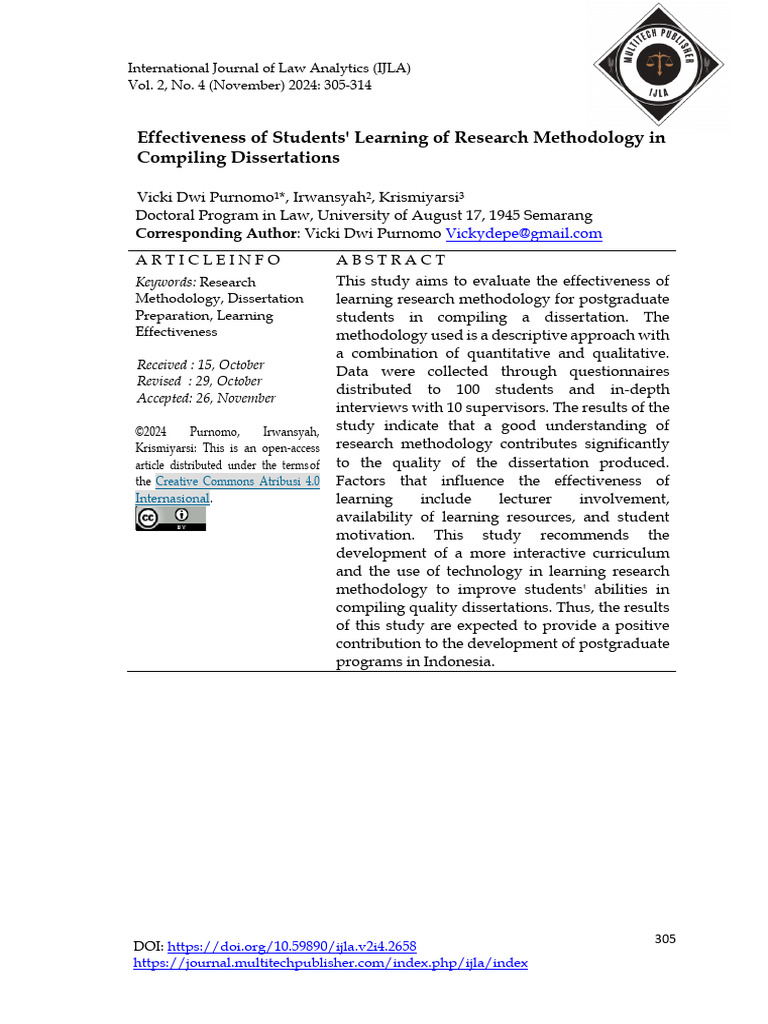 Research Methodology Learning Impact | PDF | Methodology | Quantitative ...