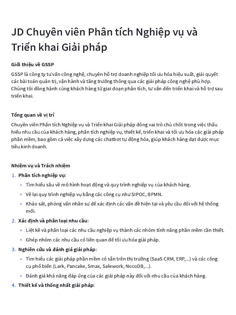 GSSP JD | PDF
