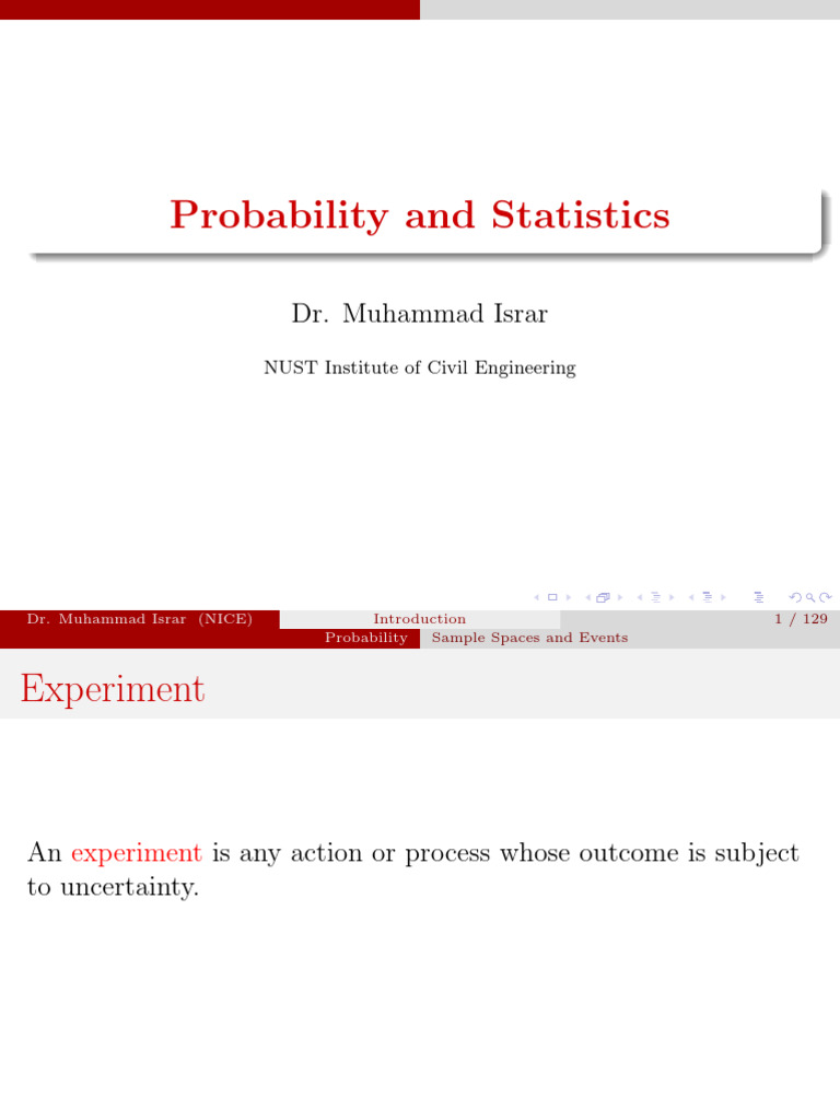 Probability Lectures-Dr Israr | PDF | Probability | Probability Theory