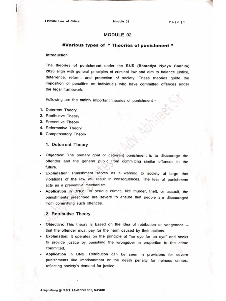 Law of Crime Module 2 | PDF