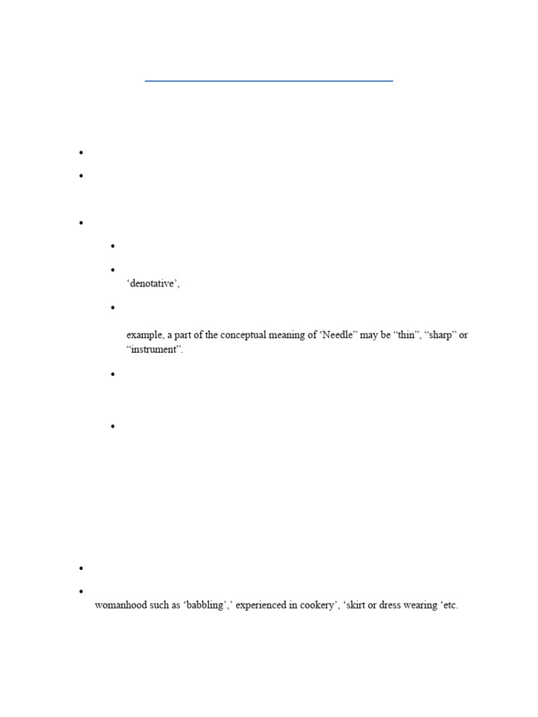 TYPES OF MEANING IN SEMANTICS PDF Word Grammar