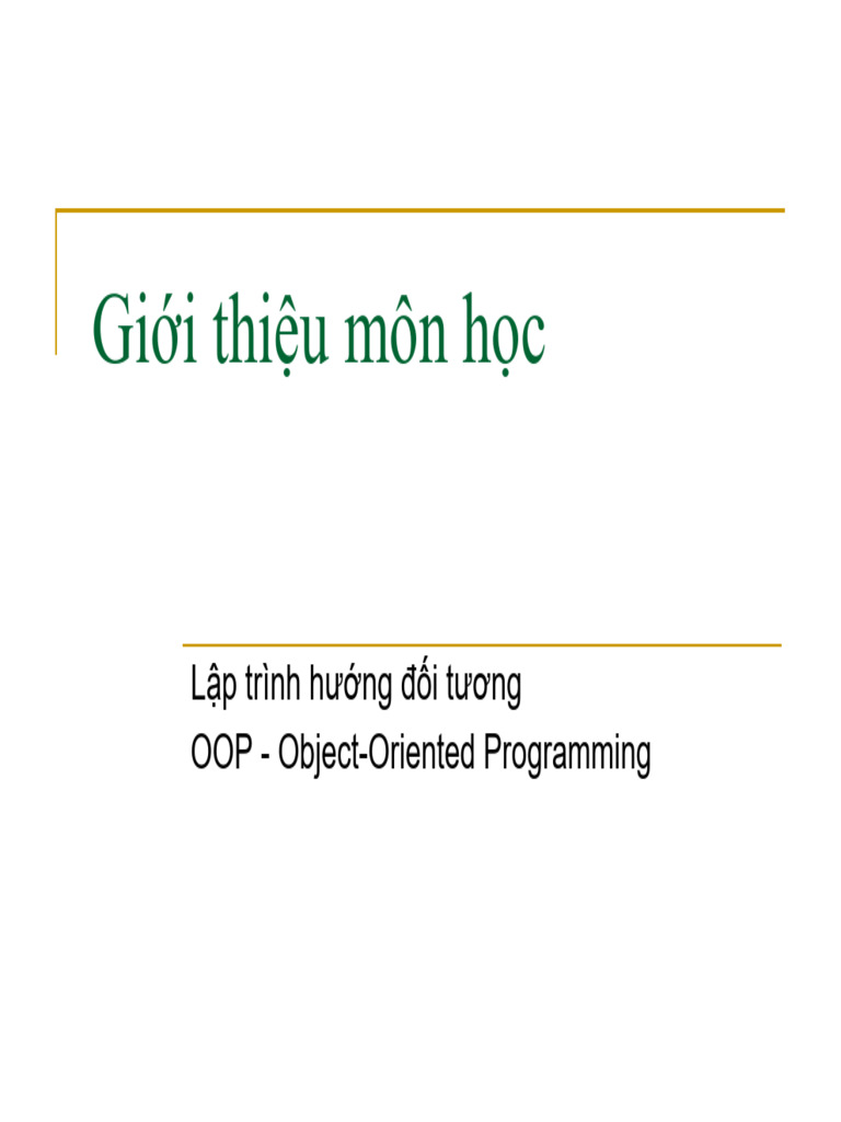 00 - Gioi Thieu Ve Mon Hoc OOP-1 | PDF