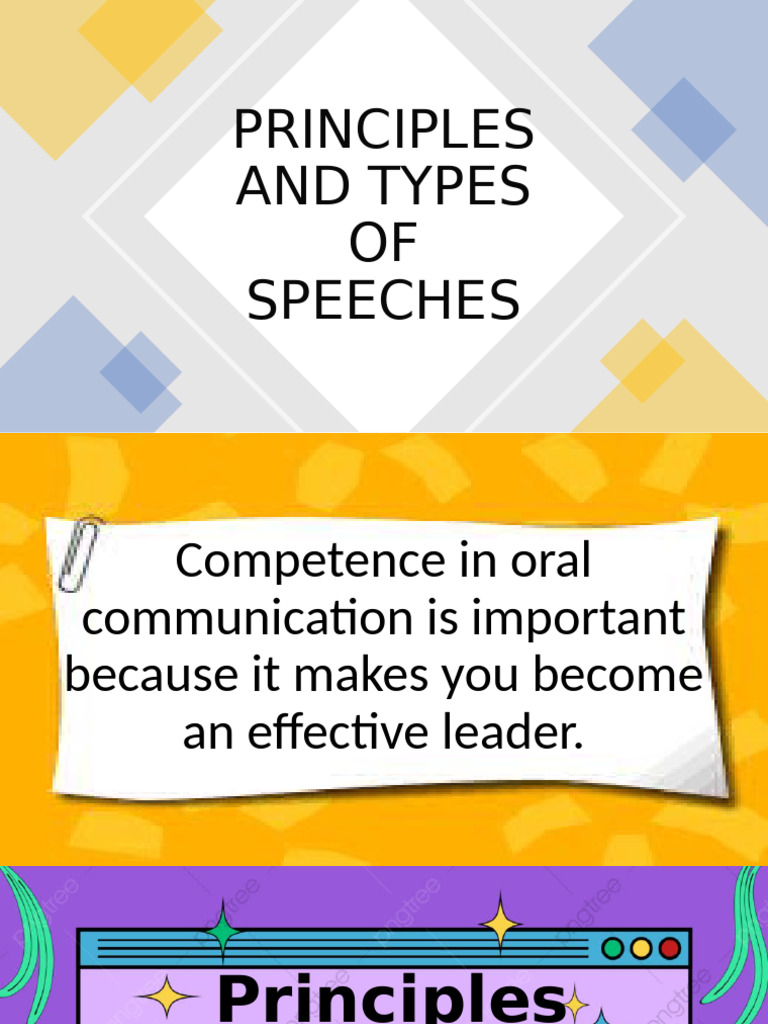 Lesson 7 Principles and Types of Speeches | PDF
