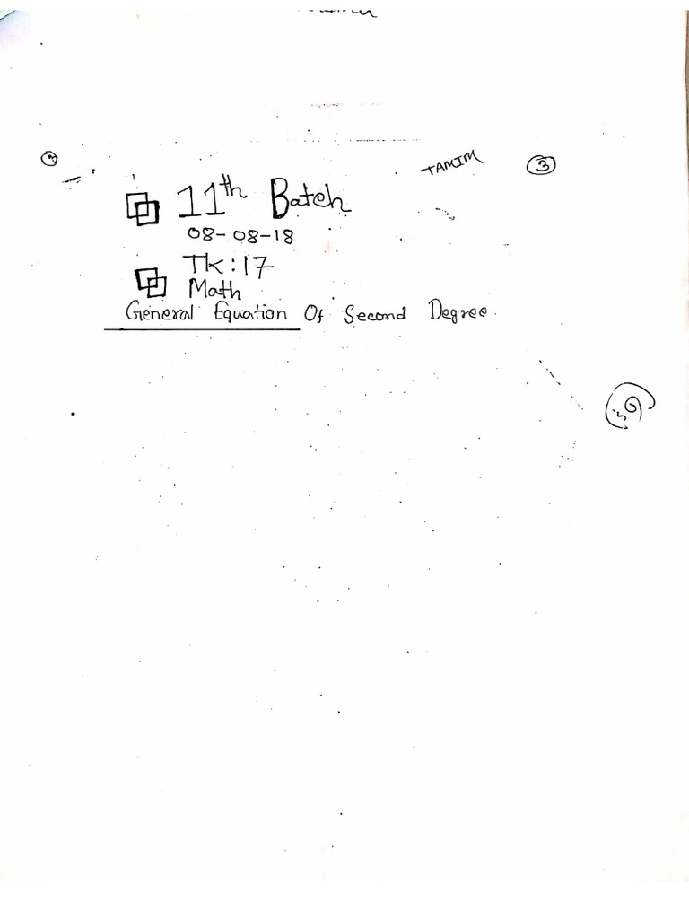 General Equation of Second Degree | PDF