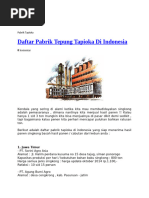 Daftar Pabrik Tepung Tapioka Di Indonesia | PDF