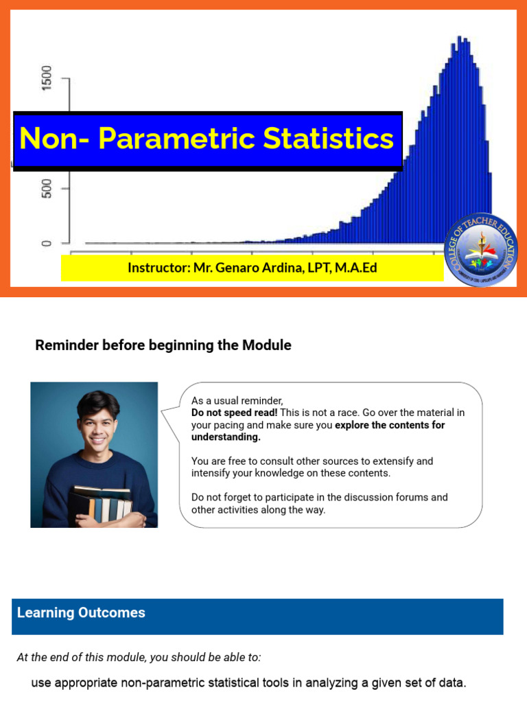 Non-Parametric Statistical Methods Guide | PDF | Chi Squared Test ...