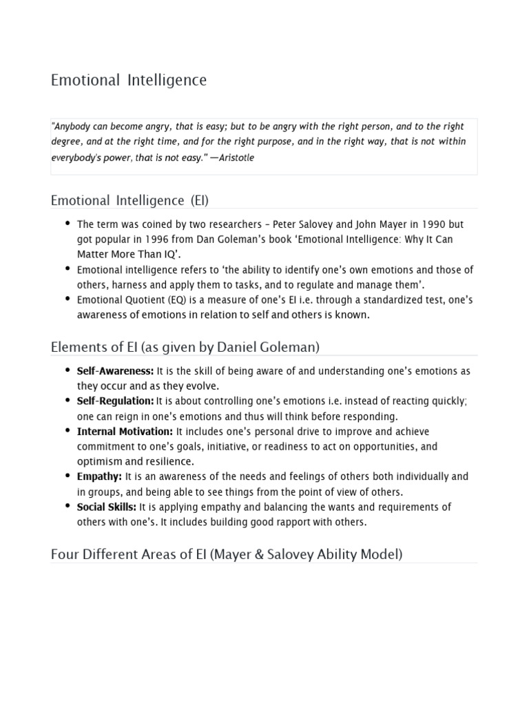 Emotional Intelligence Guide | PDF | Emotional Intelligence | Intelligence
