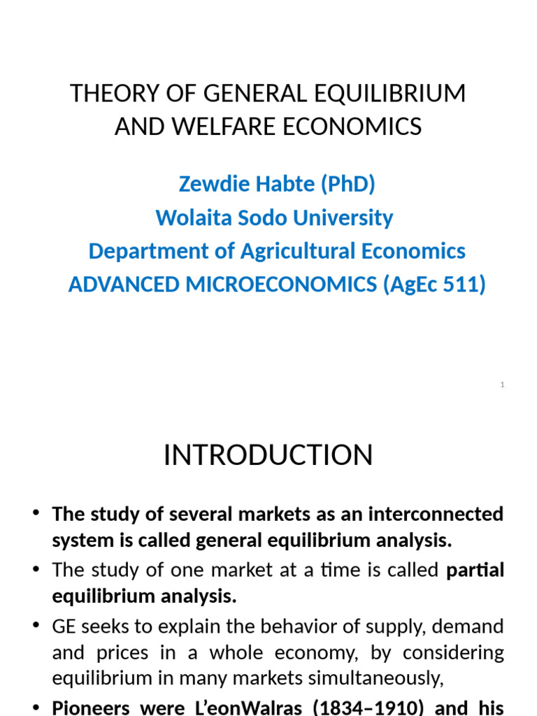 Theory of General Equilibrium | PDF | General Equilibrium Theory ...