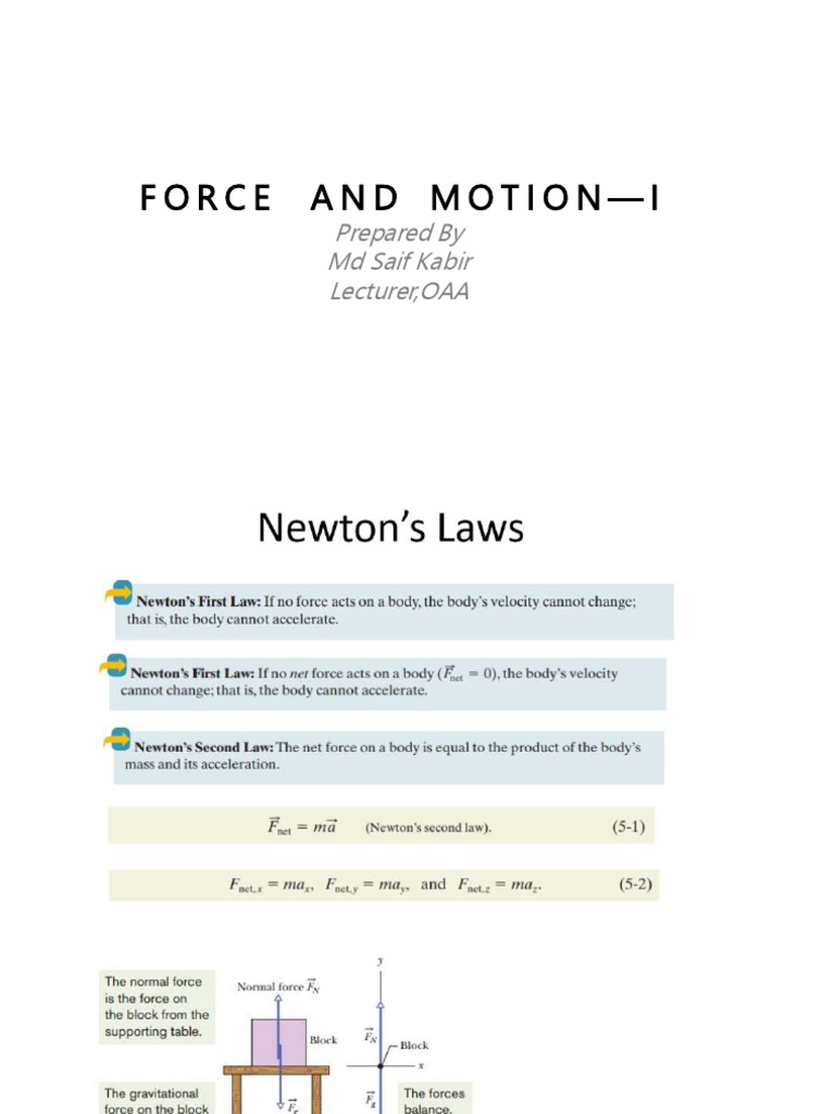 Force and Motion I Updated Final | PDF