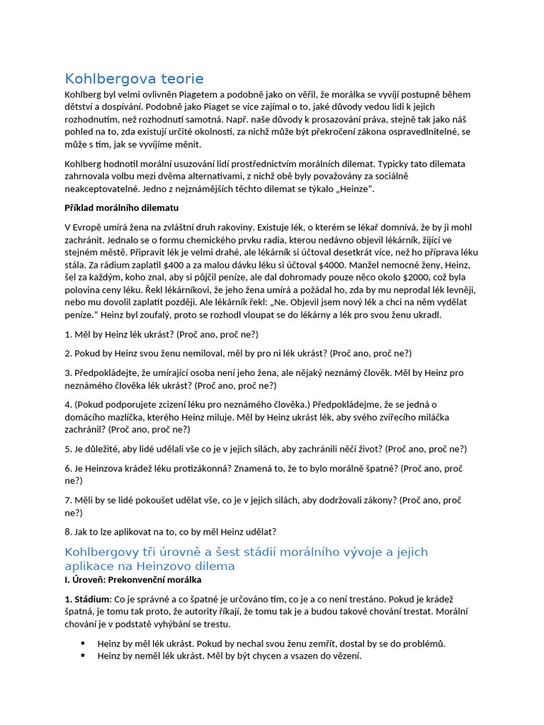 Kohlbergova Teorie | PDF