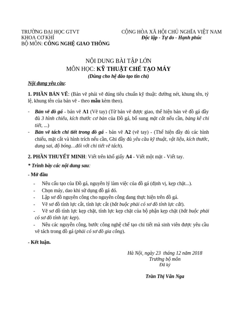 Yêu Cầu Bài Tập Lớn Ktctm | PDF