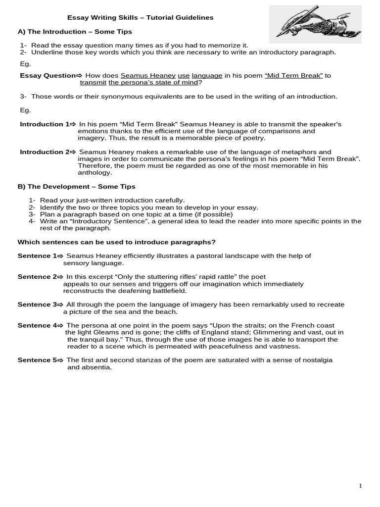 Essay Writing Skills Tutorials | PDF | Essays | Poetry