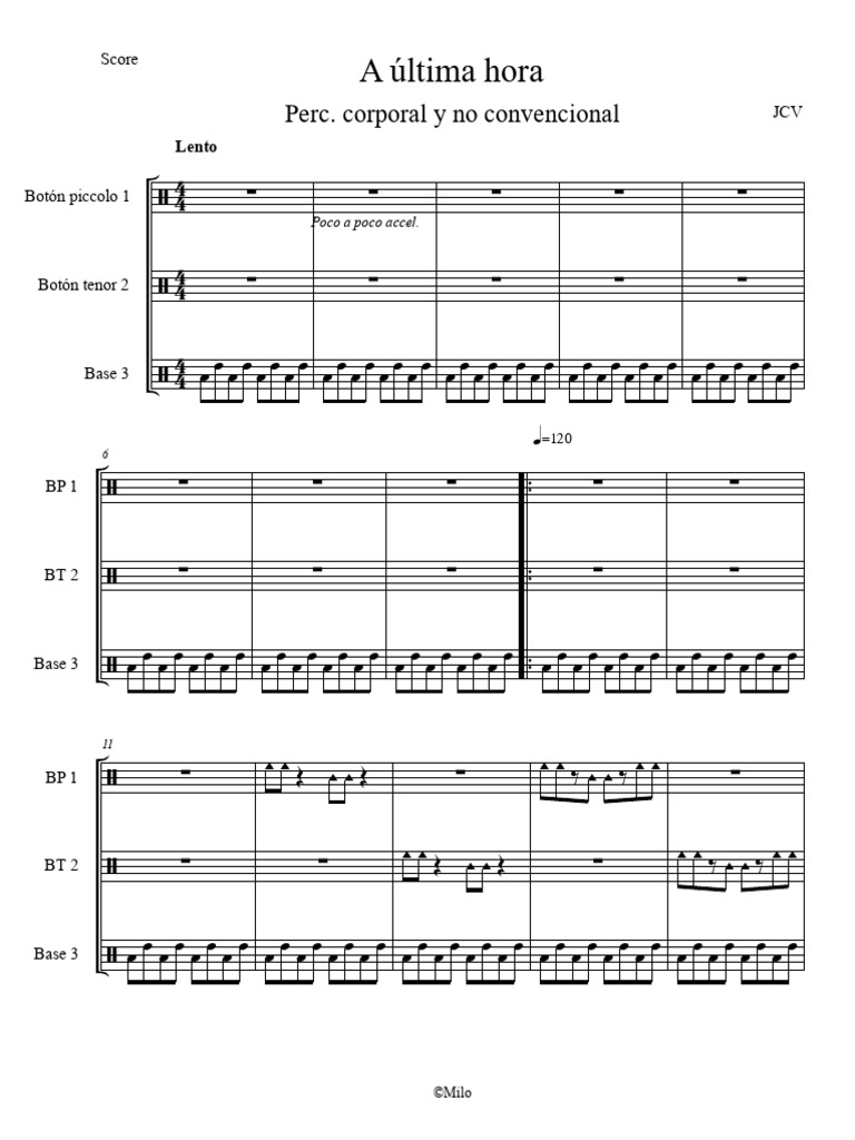 A Ultima Hora, Perc Corporal - Score PDF | PDF