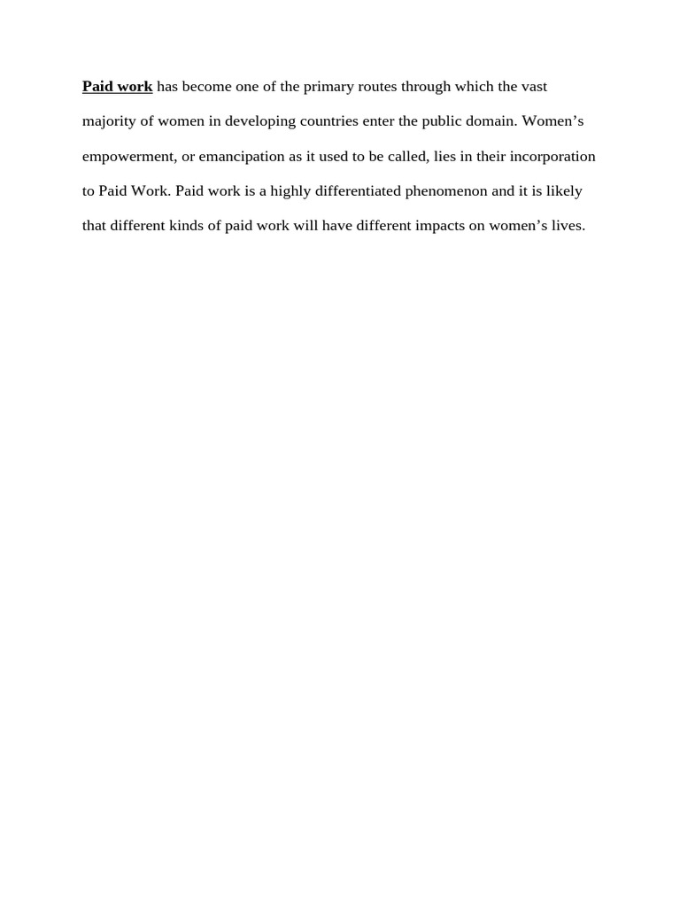 Paid Work | PDF
