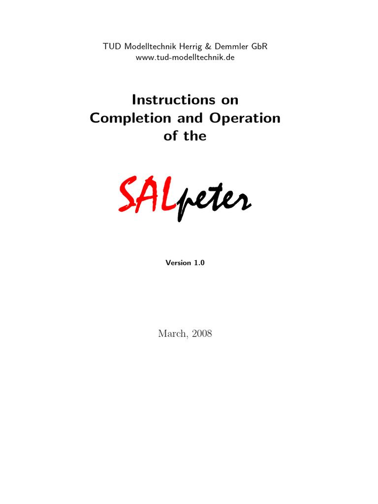 SALpeter_manual | PDF | Electrical Connector | Flight Control Surfaces
