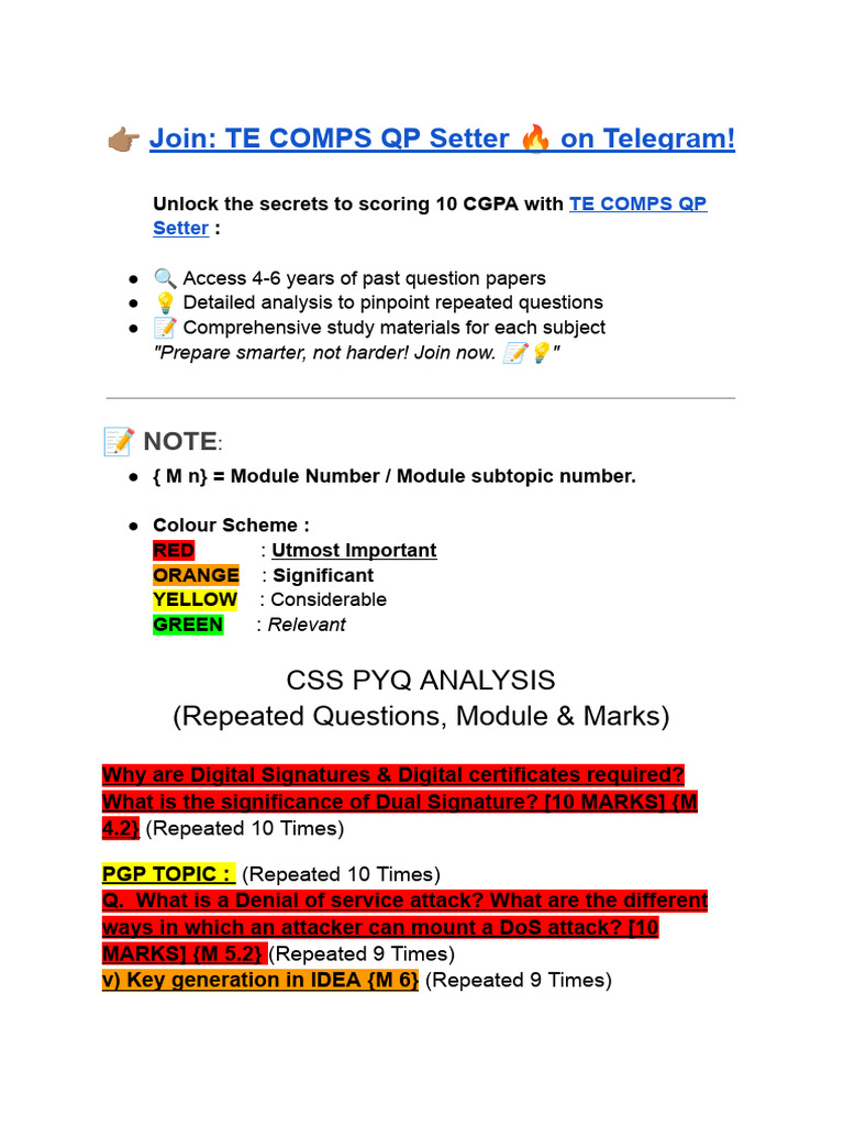 CSS 2024 Question Paper (Analysis) | PDF | Cryptography | Secure ...