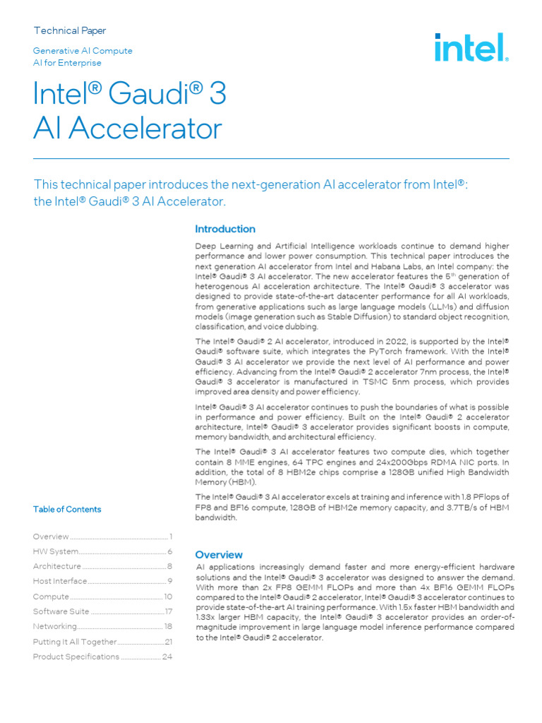 Gaudi 3 Ai Accelerator White Paper | PDF | Computer Architecture ...