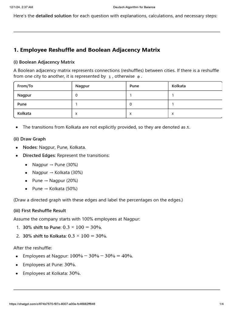 Deutsch Algorithm for Balance | PDF | Quantum Mechanics | Theoretical ...