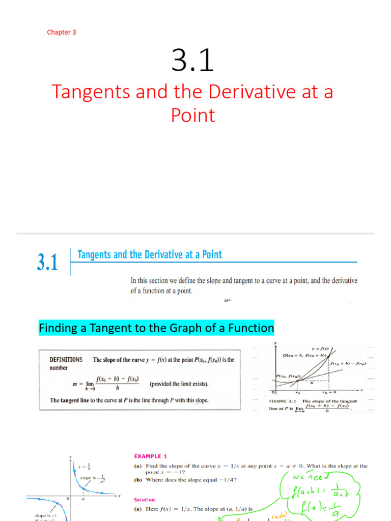Tangents and The Derivative at A Point | PDF