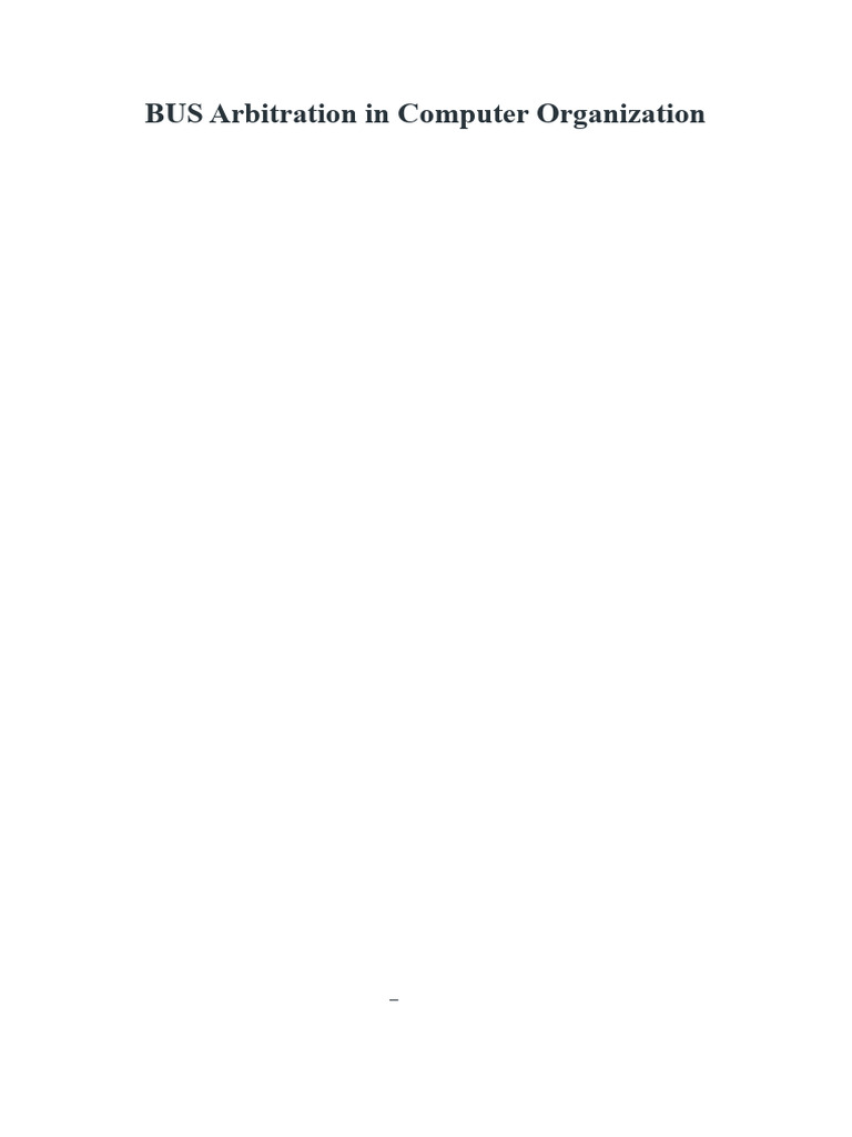 Bus Arbitration | PDF | Process (Computing) | Input/Output