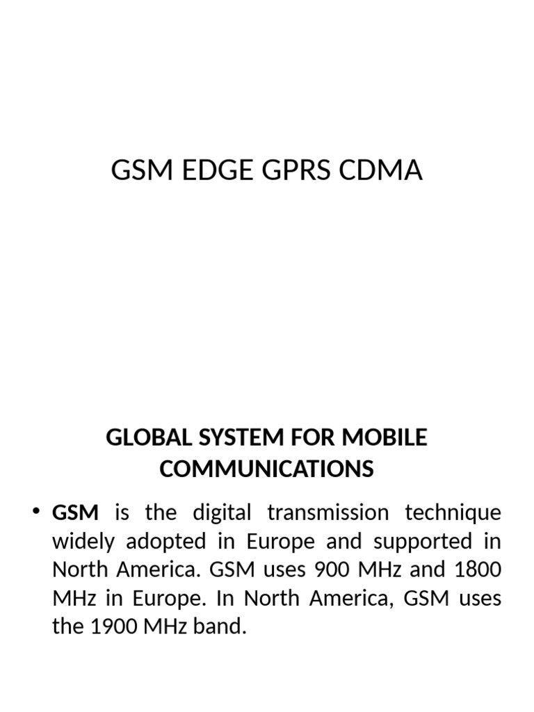 EDGE vs GPRS: Key Differences Explained | PDF | General Packet Radio ...