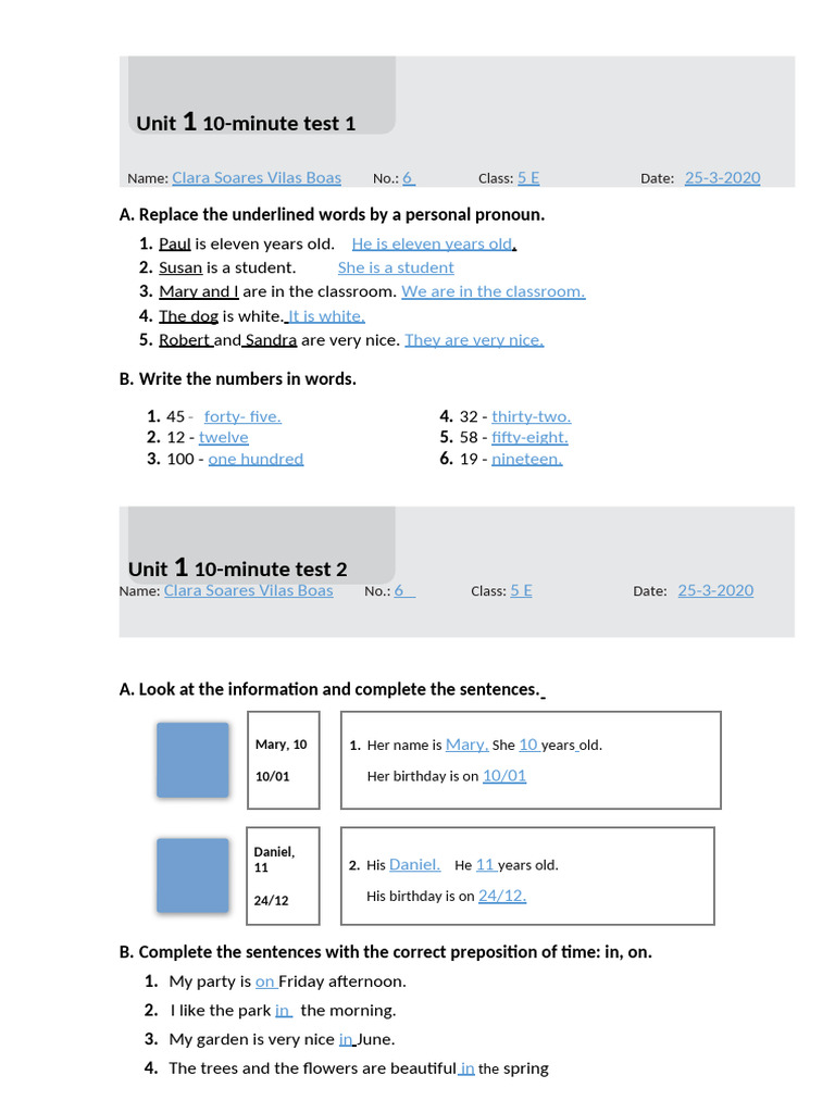 Unit 1-10 minute tests-1,2,3_ COVID_19 -Resolvido | PDF