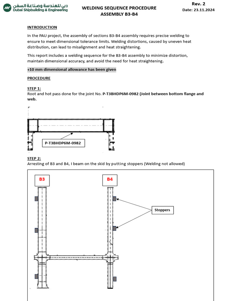 Welding Sequence (Sec b3-b4) Rev.2 | PDF | Welding | Construction
