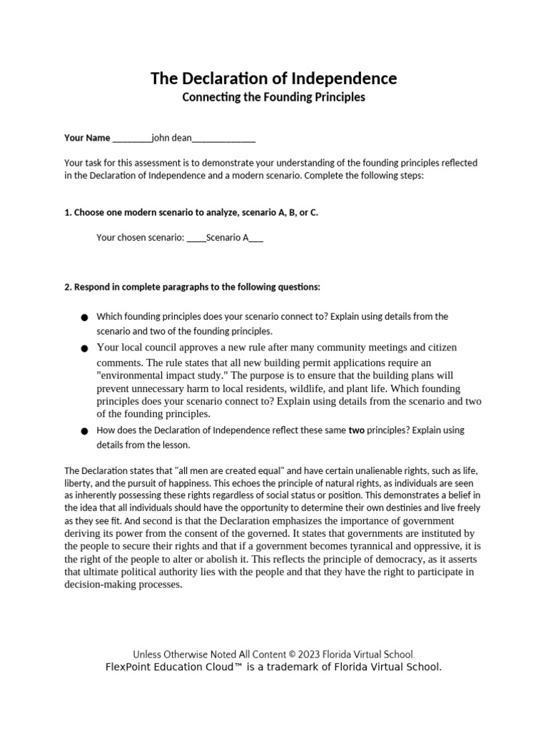 The Declaration of Independence Template | PDF | United States ...