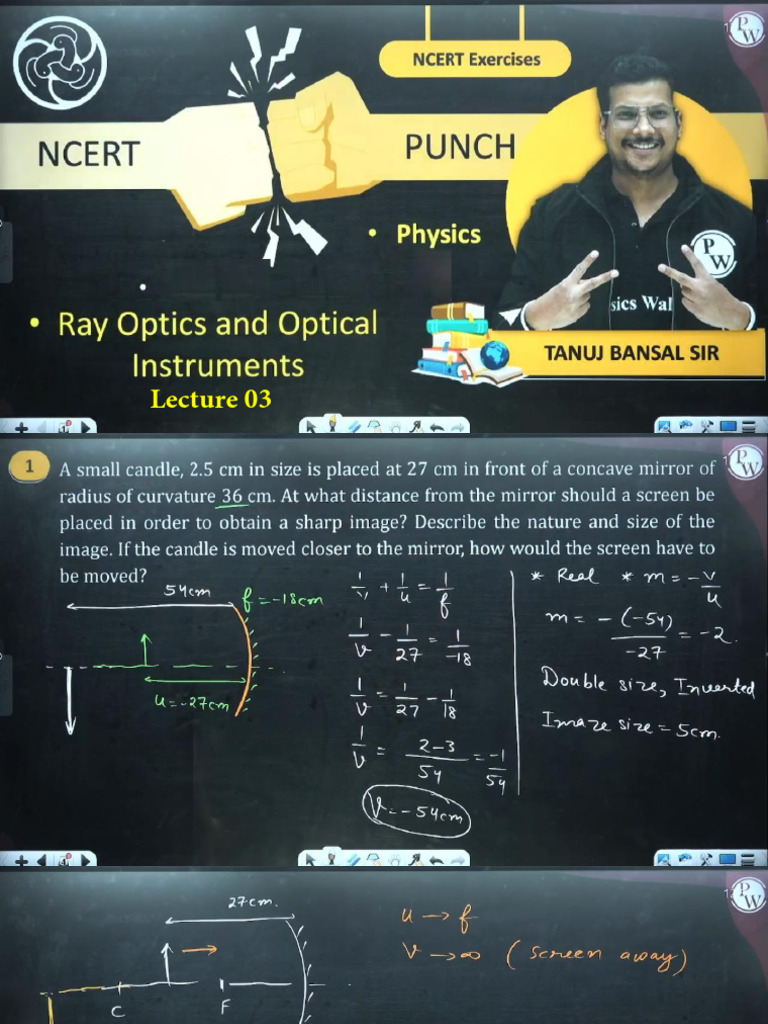 Ray Optics 03 - NCERT Discussion Notes - Lakshya JEE Fastrack 2025 | PDF