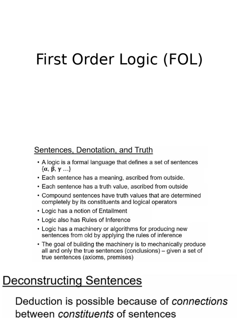 First Order Logic (FOL) | PDF
