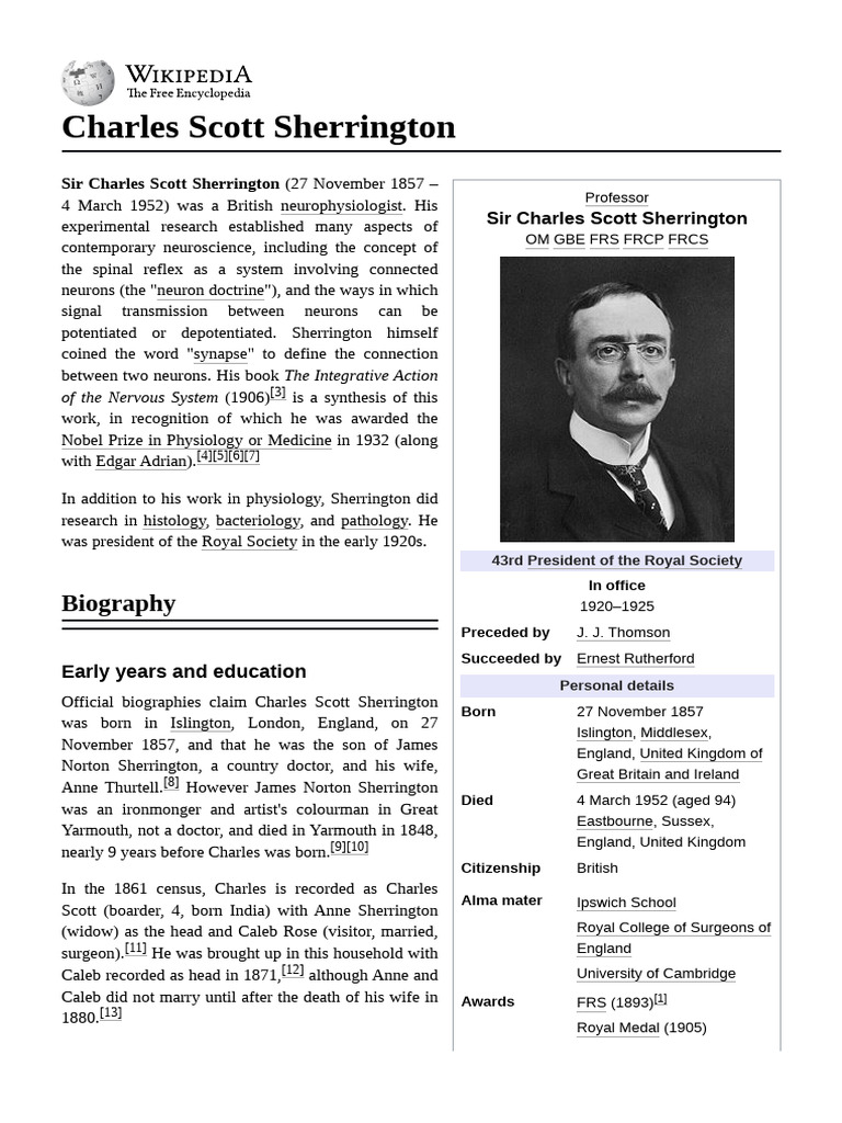 Charles Scott Sherrington | PDF