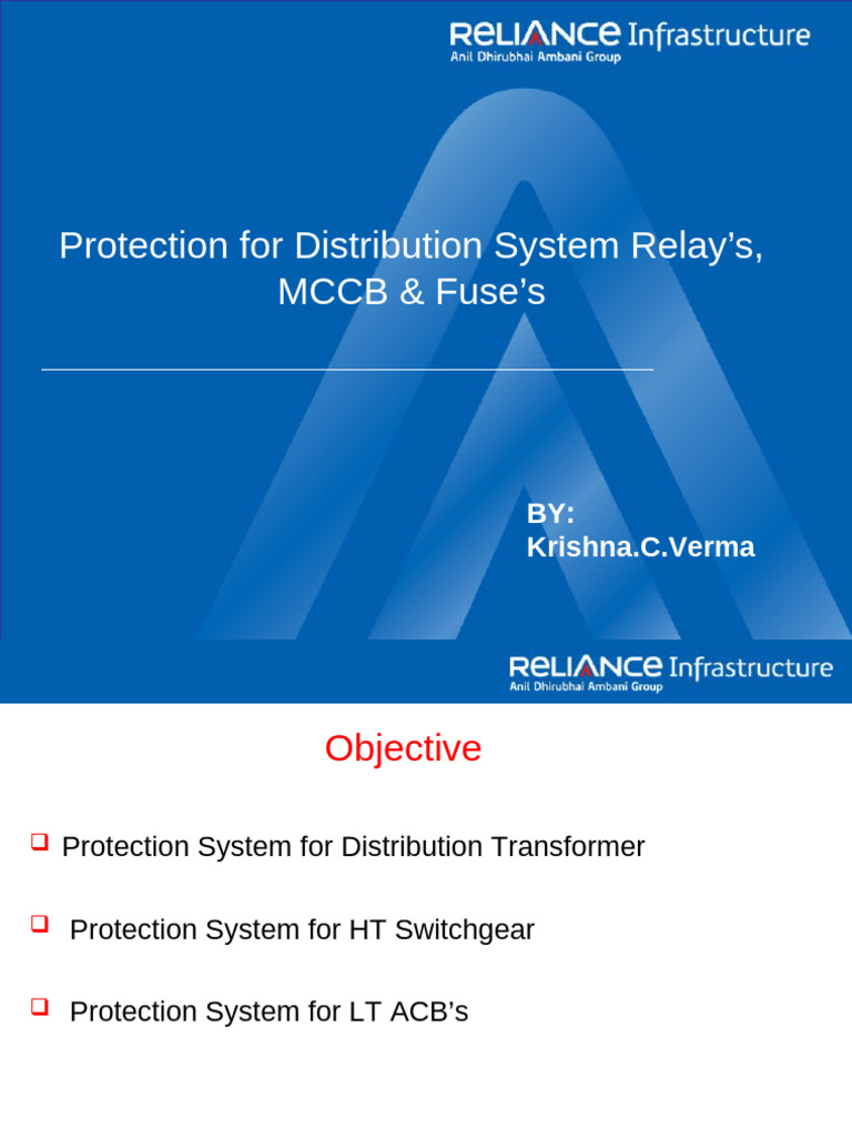 Protection For Distribution System Relay's, MCCB & Fuse's | PDF | Relay ...
