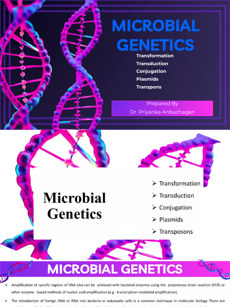 Microbial Genetics Including Transformation, Transduction, Conjugation ...