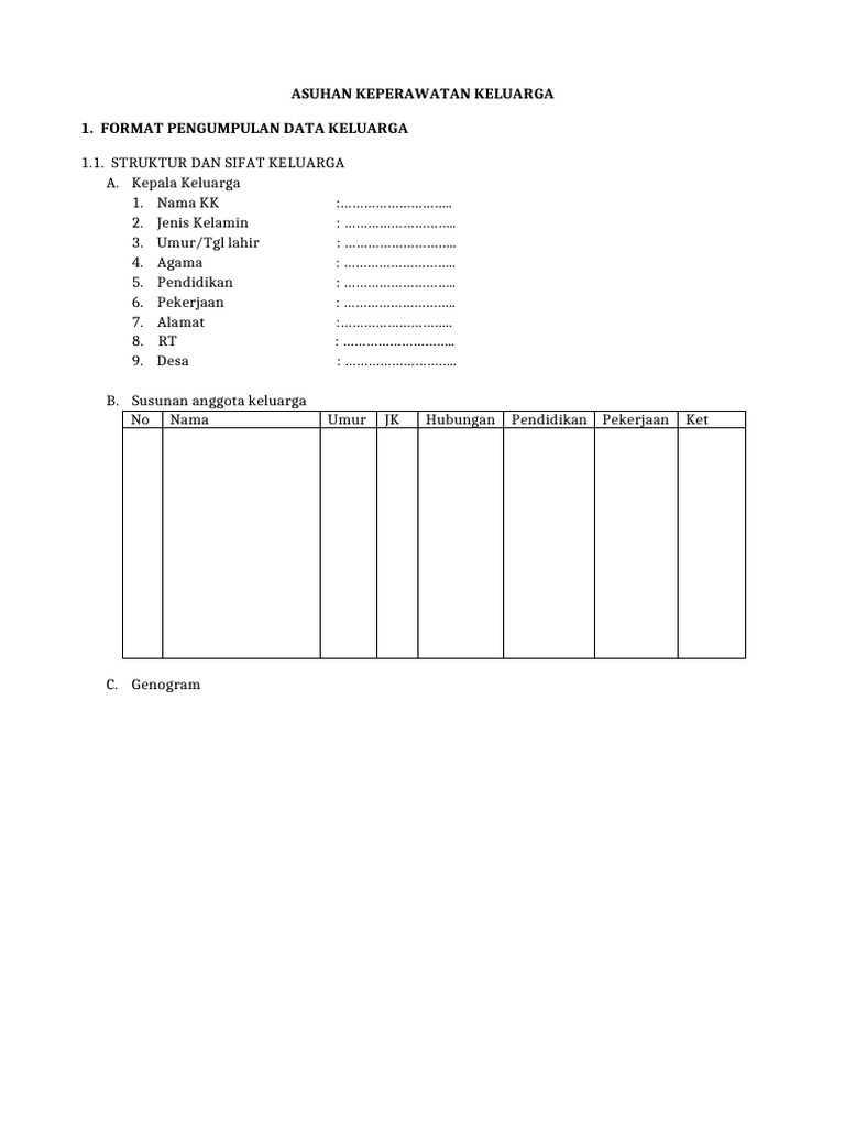 Ayu Format - Asuhan - Keperawatan - Keluarga (1) - 1 | PDF