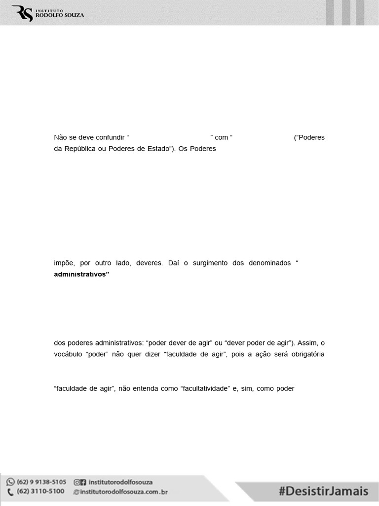 Abuso de Poder, Excesso de Poder e Desvio de Finalidade (Poderes Da ...