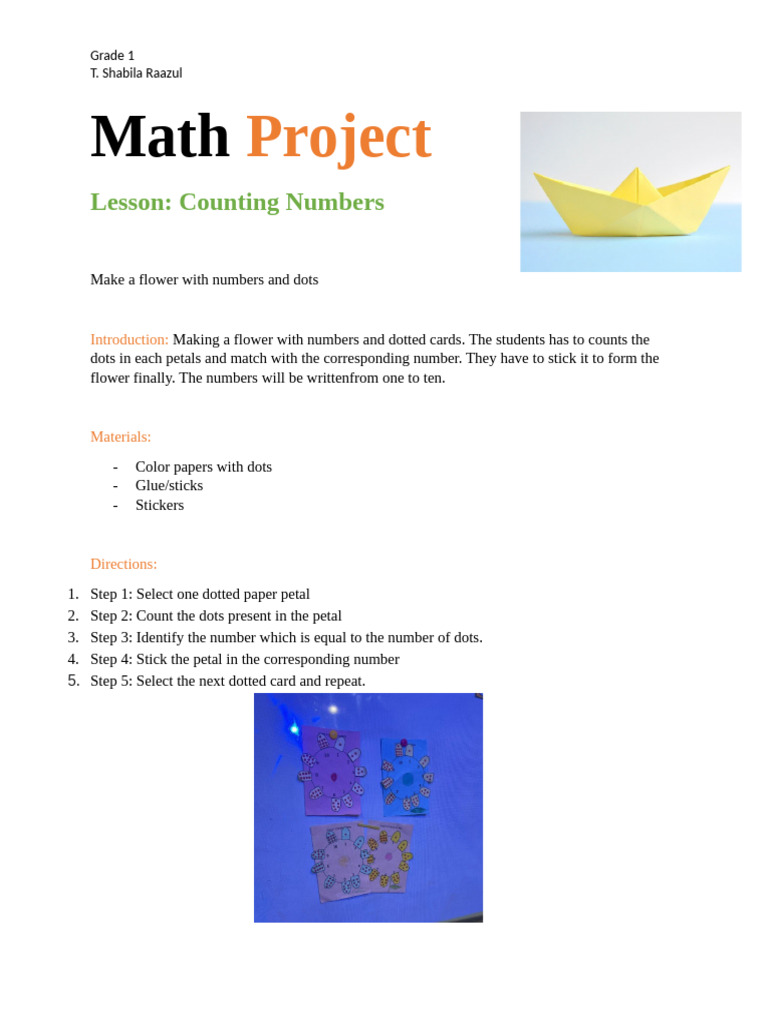 Grade 1 project | PDF