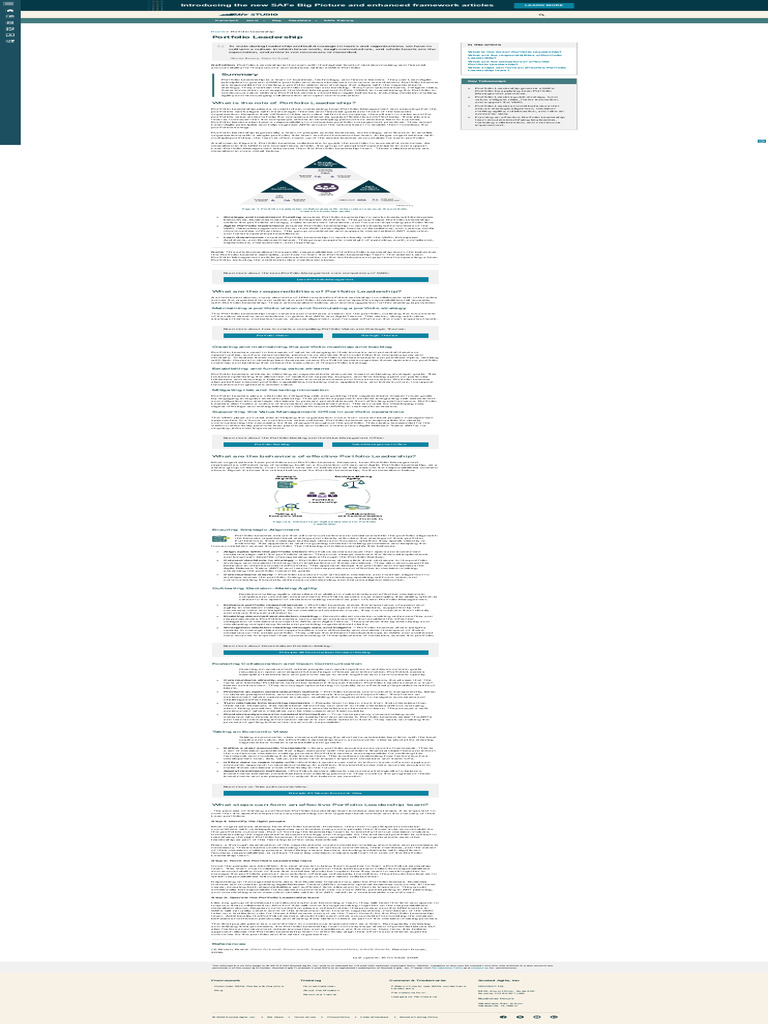 Portfolio Leadership - Scaled Agile Framework | PDF | Leadership ...
