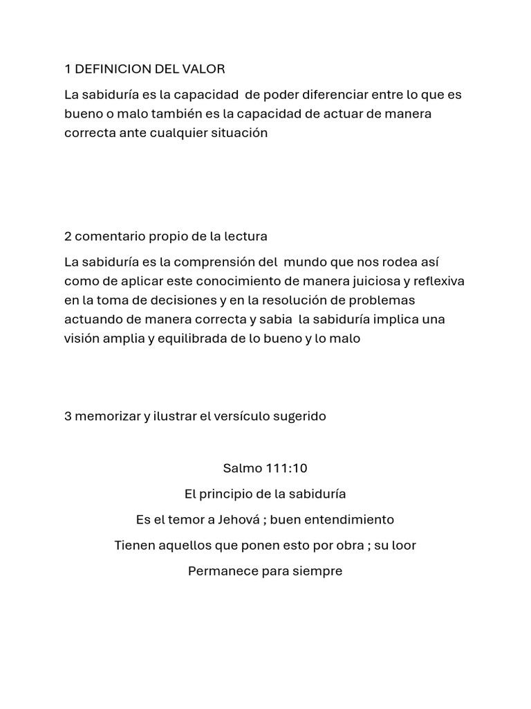 1 Definicion Del Valor | PDF