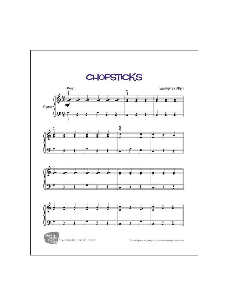Chopsticks Piano | PDF